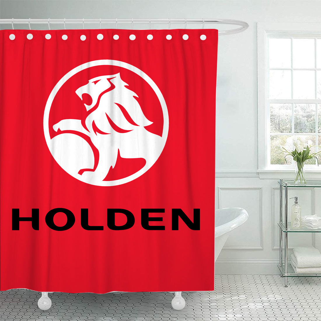 Holden Black & Silver Logo Shower Curtain
